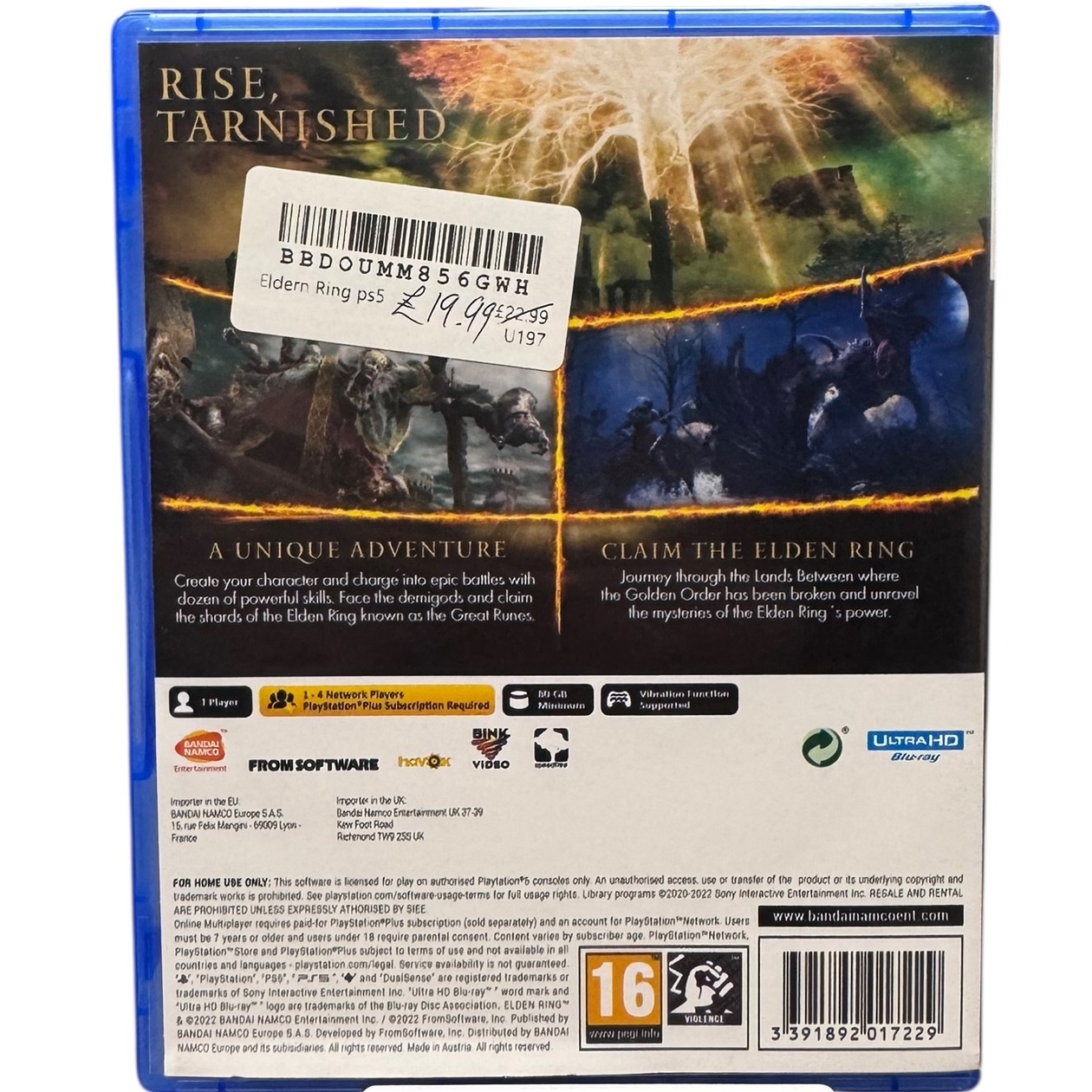 Pre-owned Elden Ring - Sony PlayStation 5 (PEGI 16, Bandai Namco ...